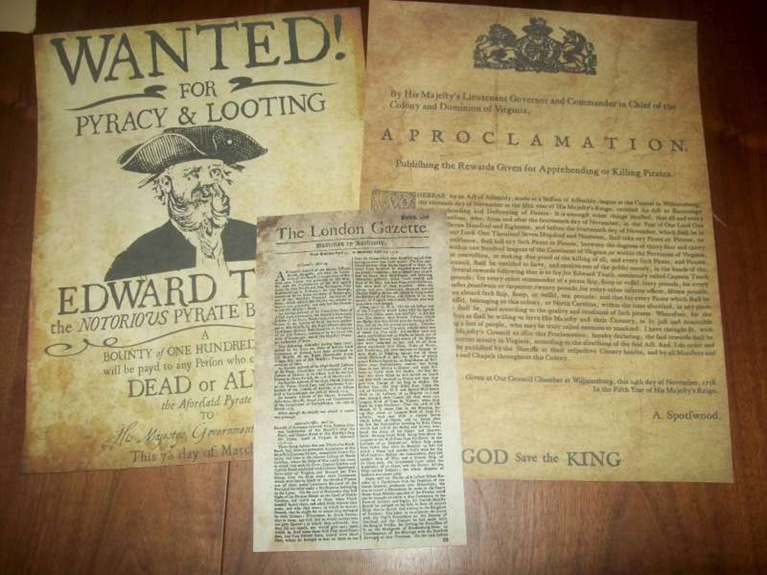 Blackbeard Document Set, Historical Reenactment, Pirate Cosplay - Etsy