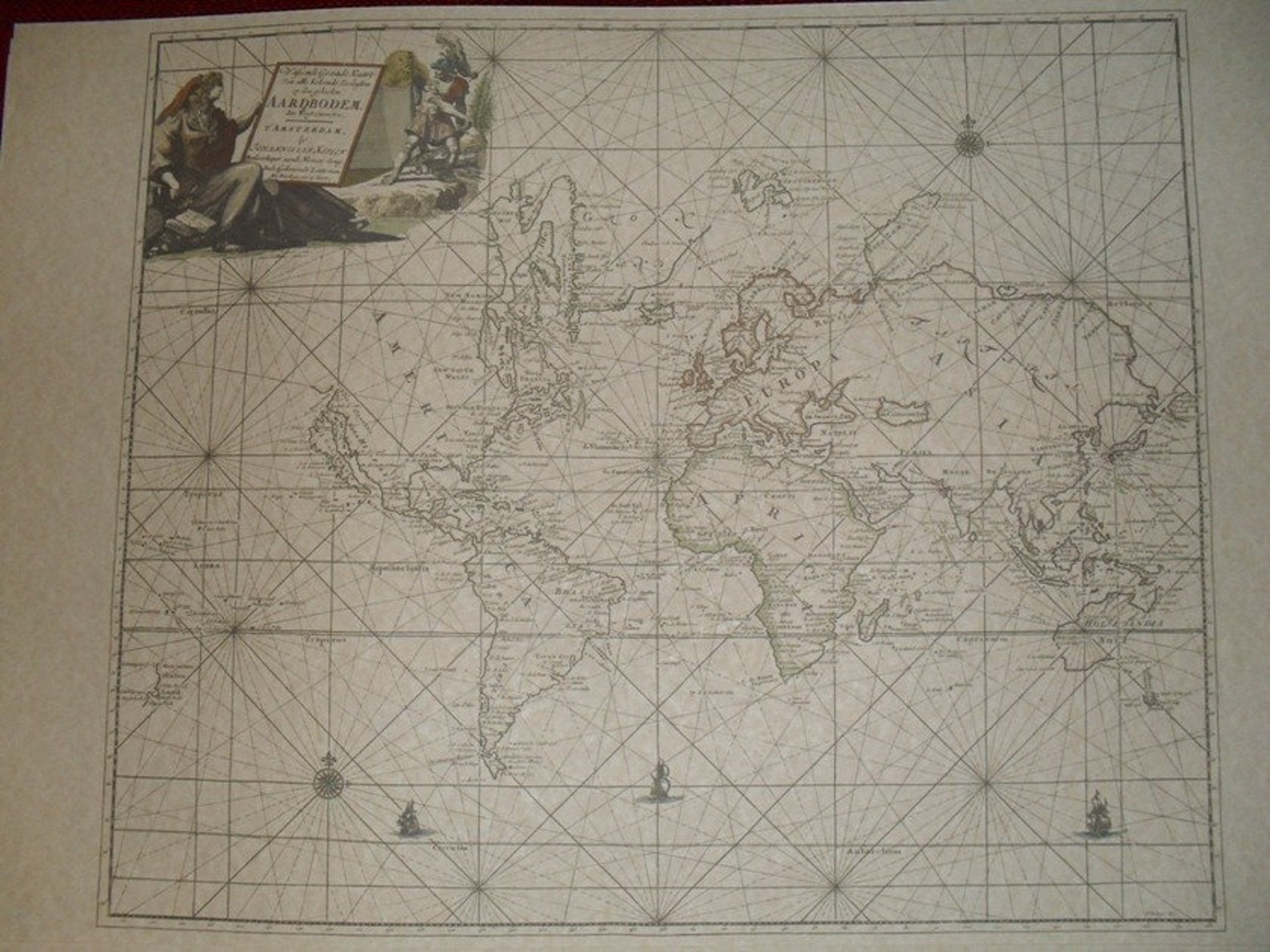 Replica 1697 Dutch Chart of the Known World at the End of the - Etsy UK