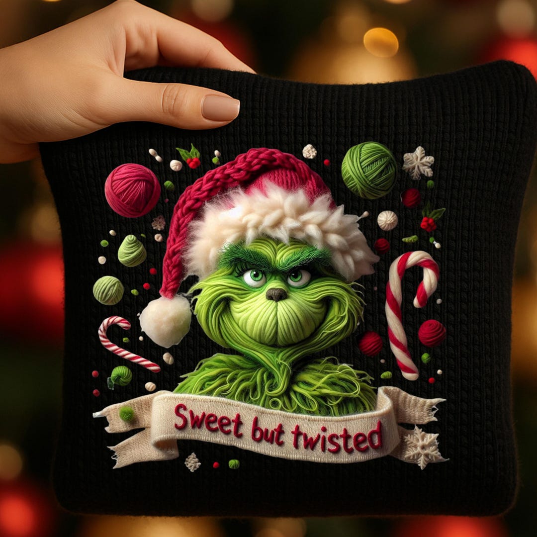 Grinch Cozy Season Faux Yarn Wool PNG | Fake Knit Wool Letters Clipart ...