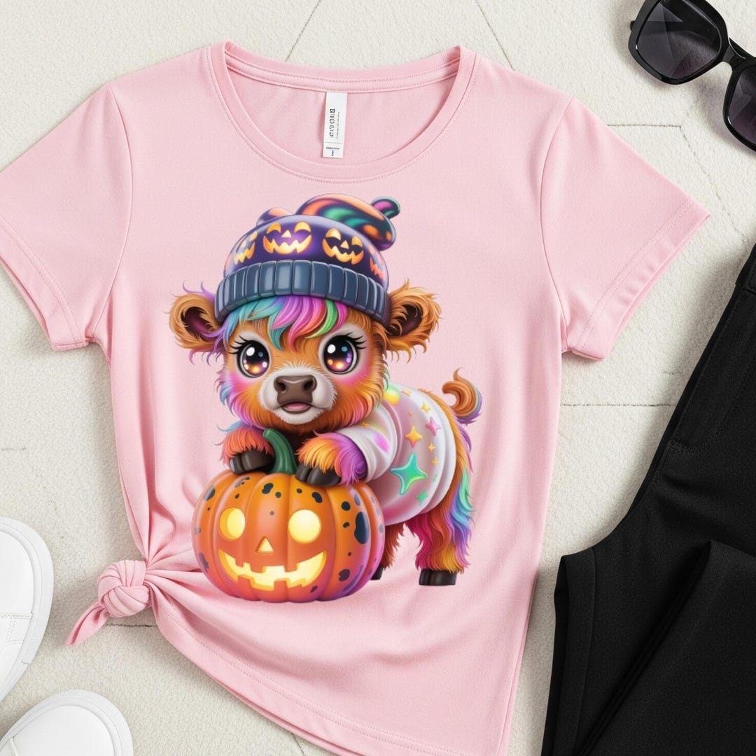 Digital PNG Halloween Cow, Cute Scary Cow Clipart, Spooky Farm Animal ...