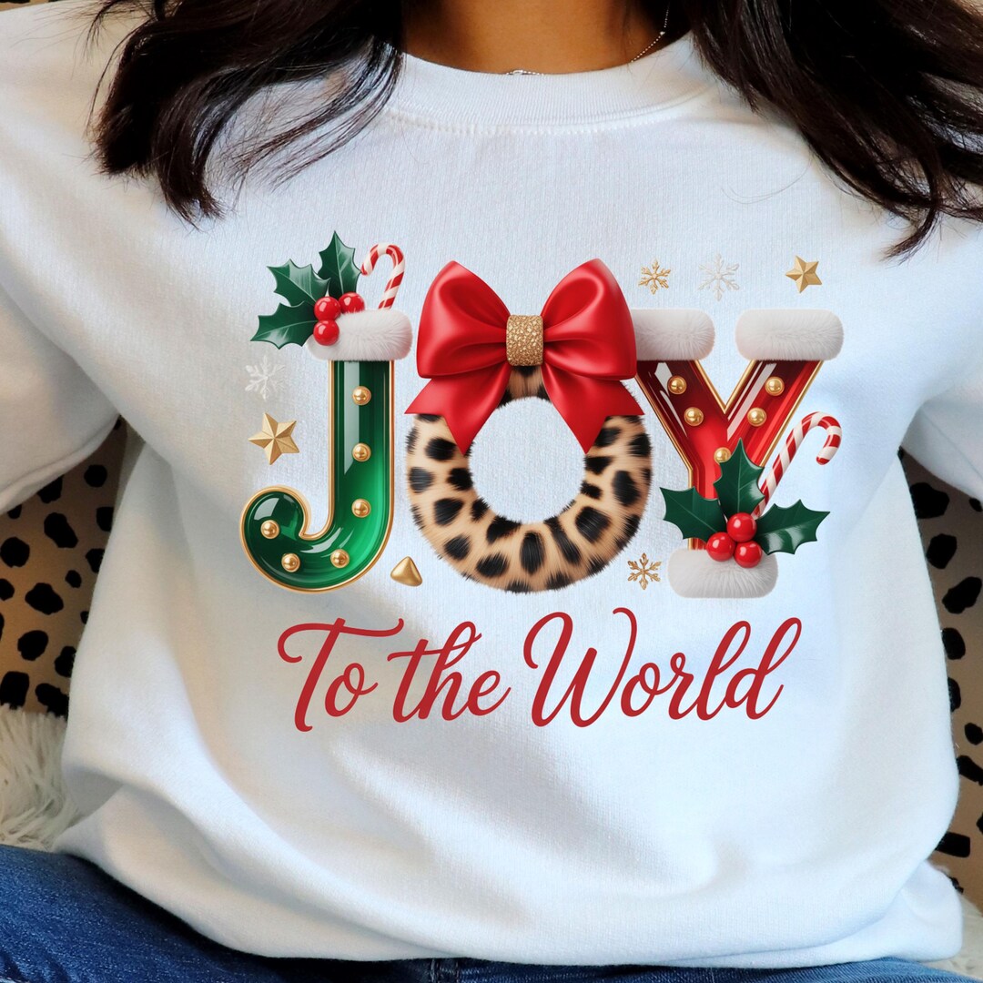 Christmas Joy Leopard Wreath PNG – Festive Holiday “joy to the World ...
