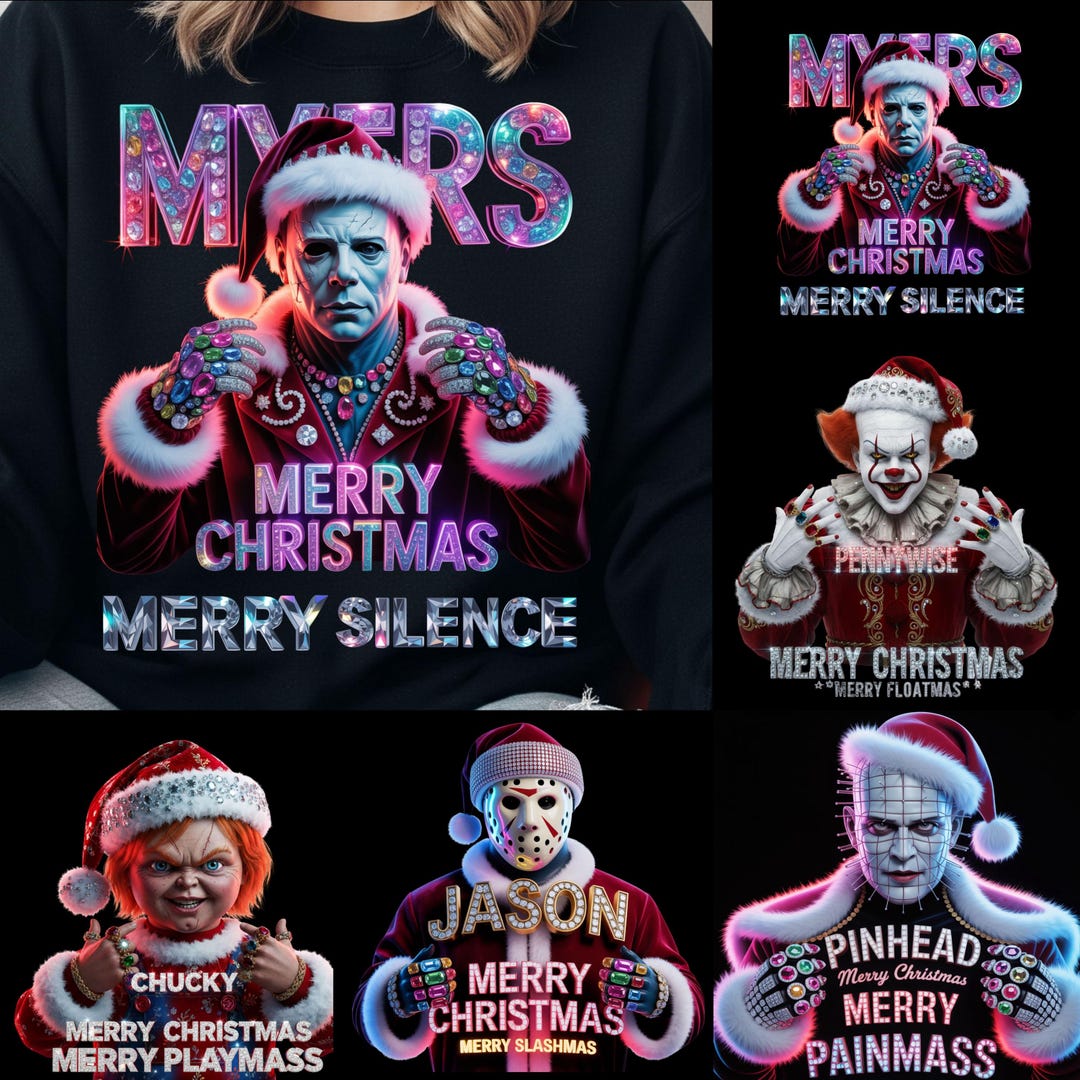 Christmas Horror PNG Bundle | Michael Myers, Chucky, Jason, Pennywise ...