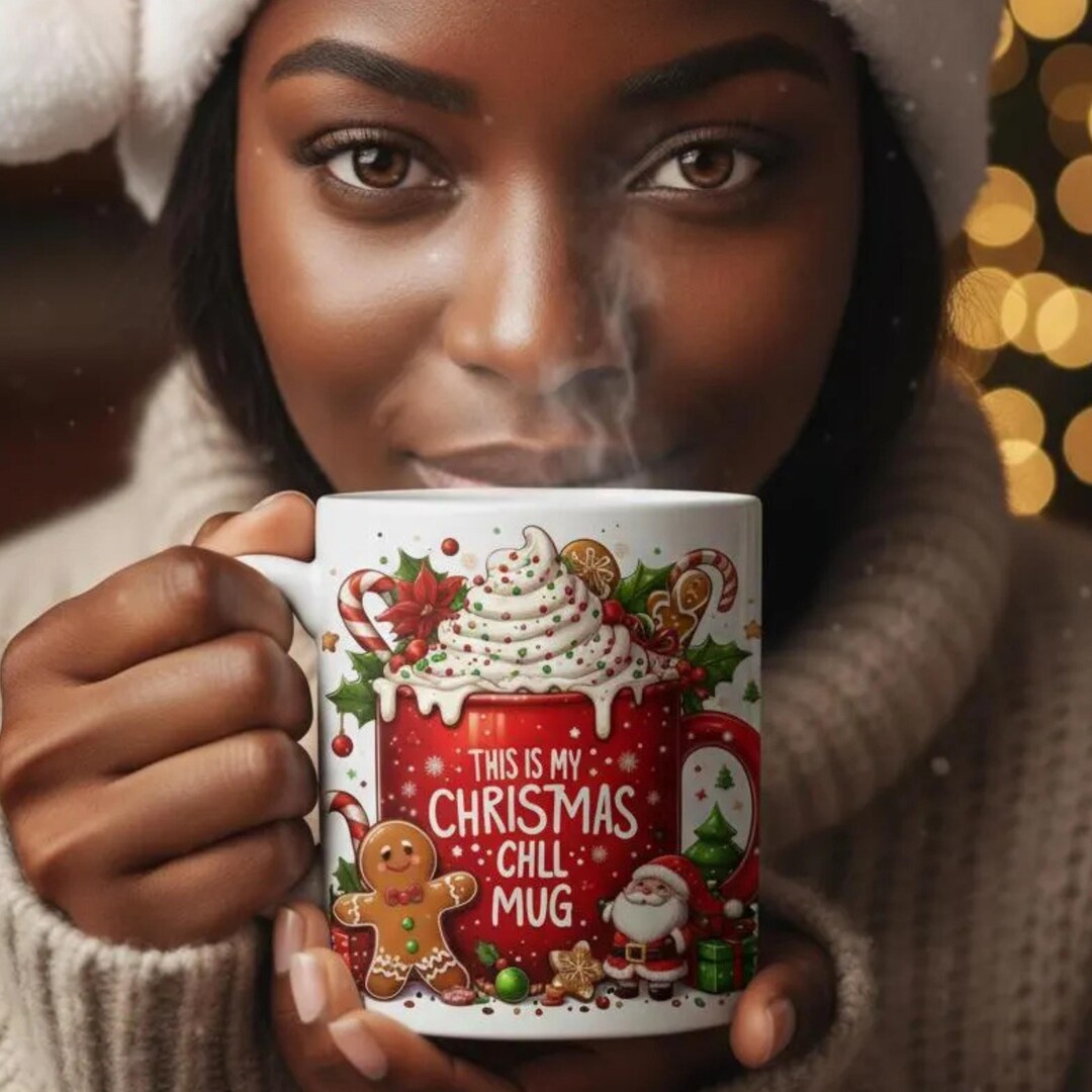 Christmas Mug PNG, Holiday Coffee Cup Printable, Festive Xmas Clipart ...