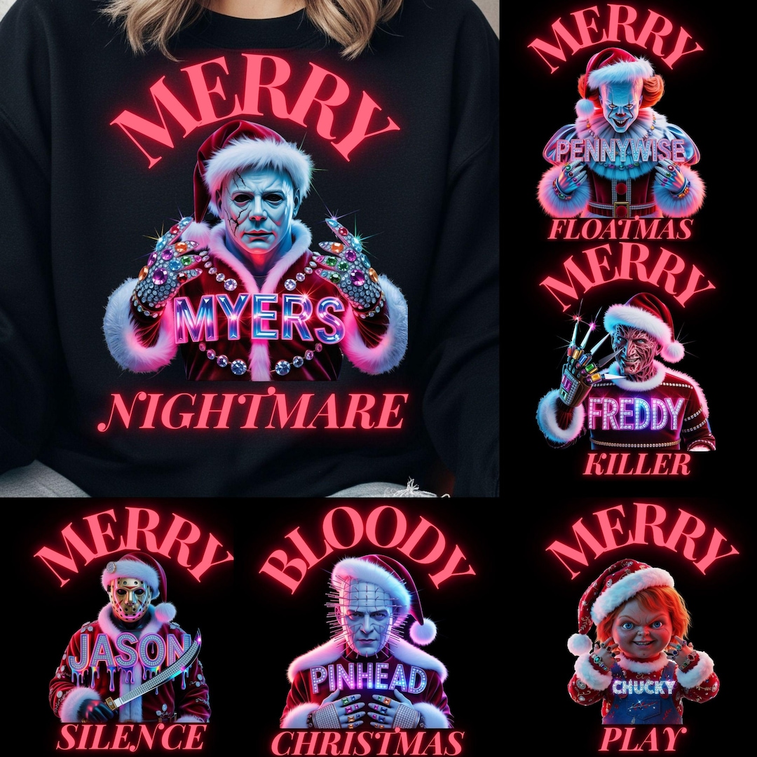 Christmas Horror PNG Bundle | Michael Myers Chucky Freddy Jason Pinhead ...