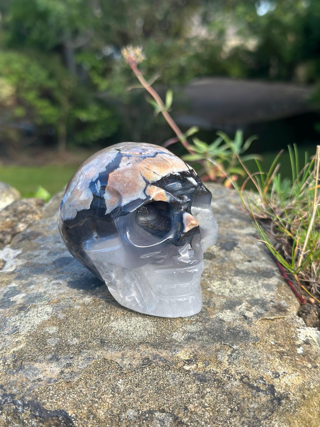 Volcano Agate Skull Carving | Halloween Theme | Natural Crystals ...