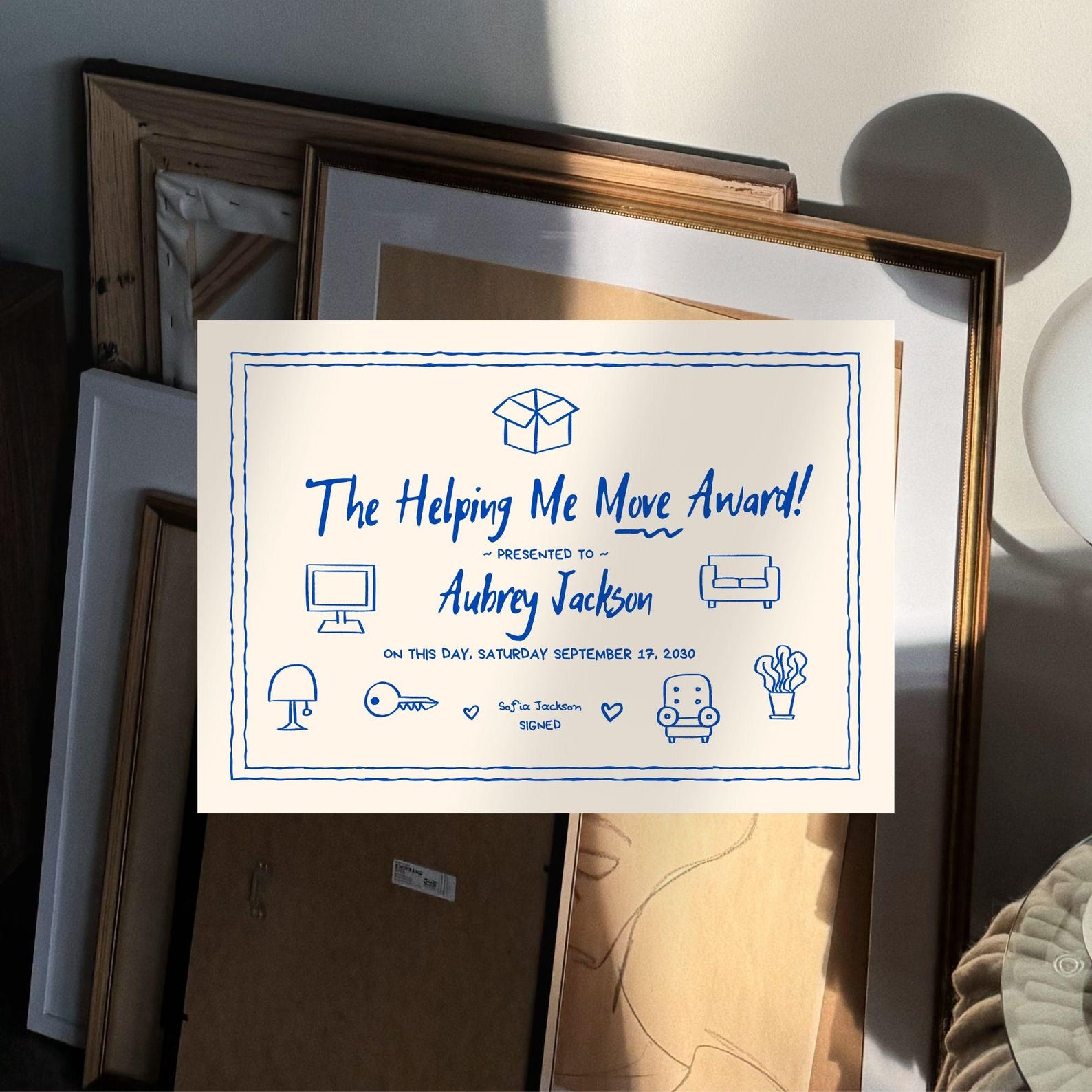 Moving House Thank You Certificate: Editable Canva Template (digital ...