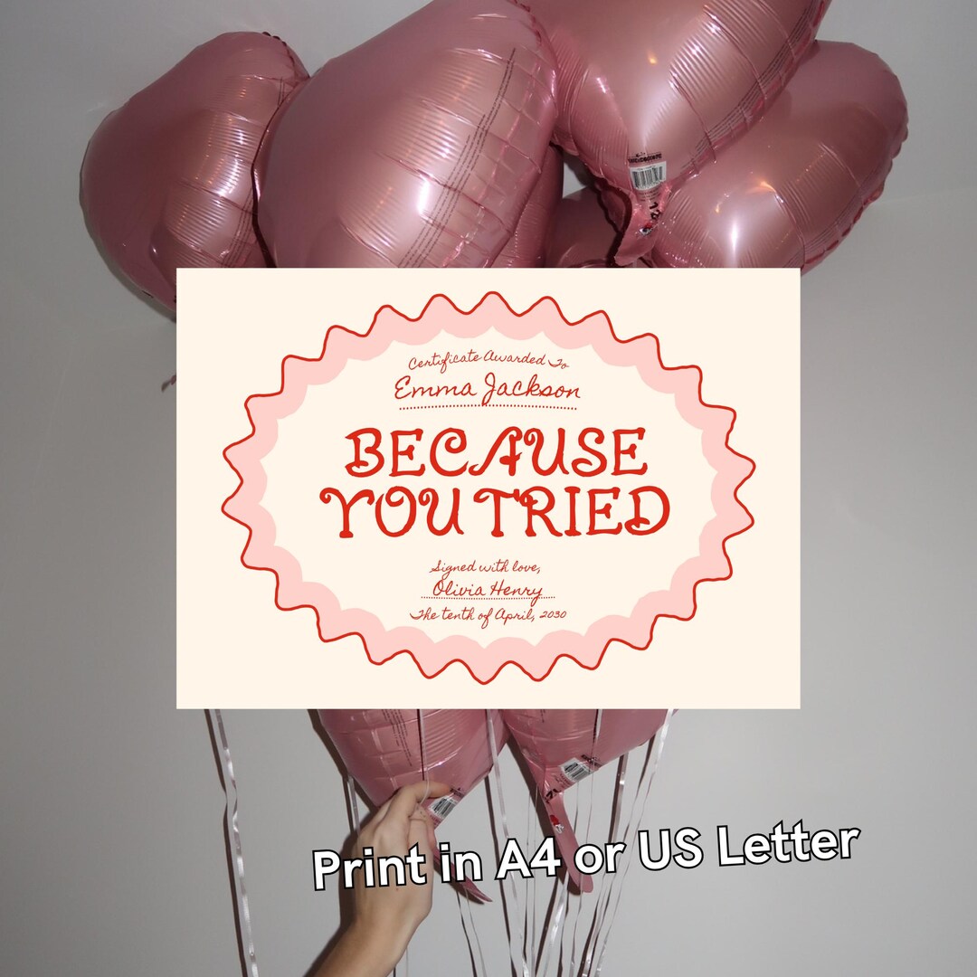 Whimsical Aesthetic Certificate of Encouragement | DIY Gift for Her ...