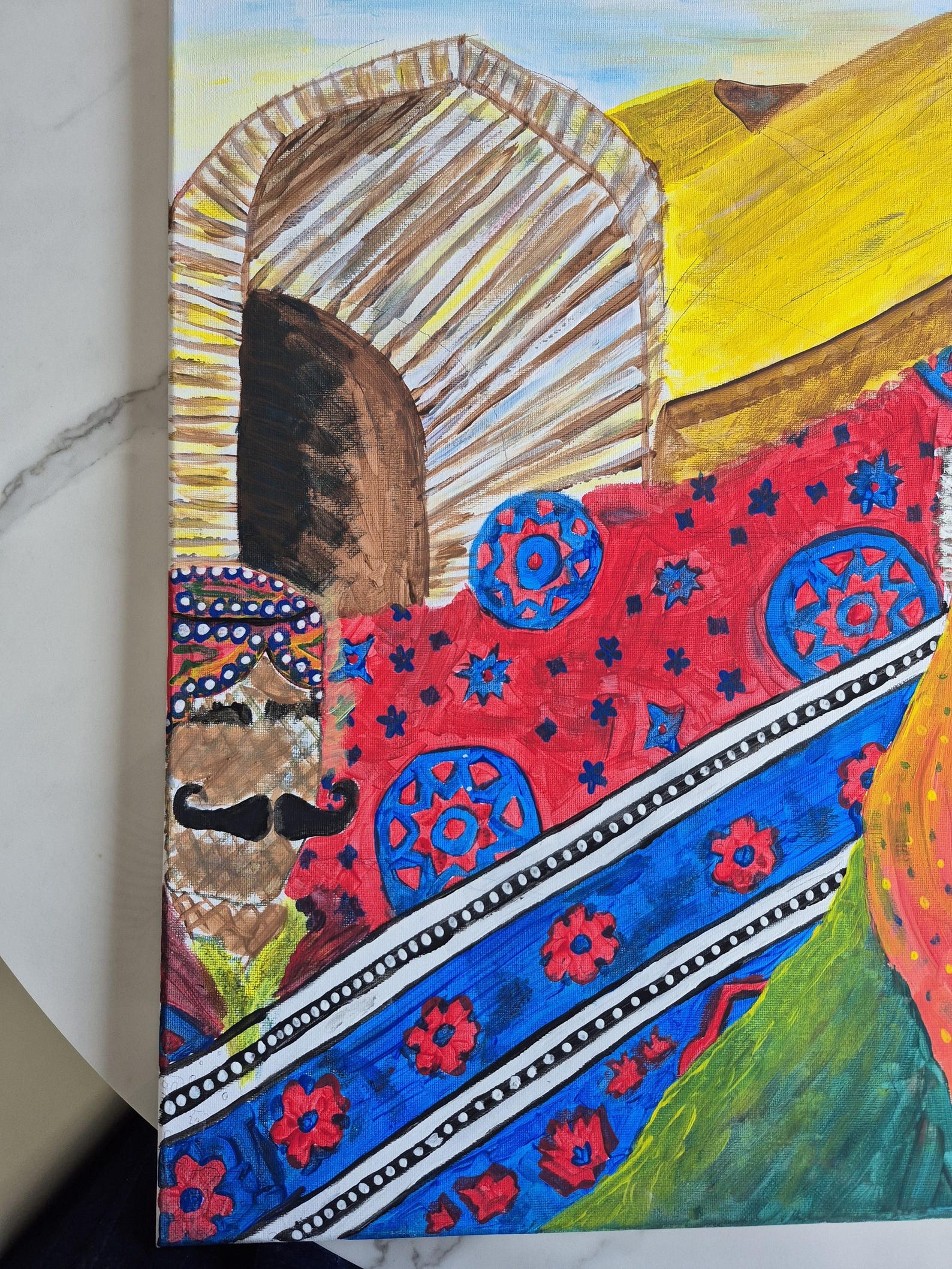 Colours of the Desert.enchanting Sindh .acryllic Painting Depicting the ...
