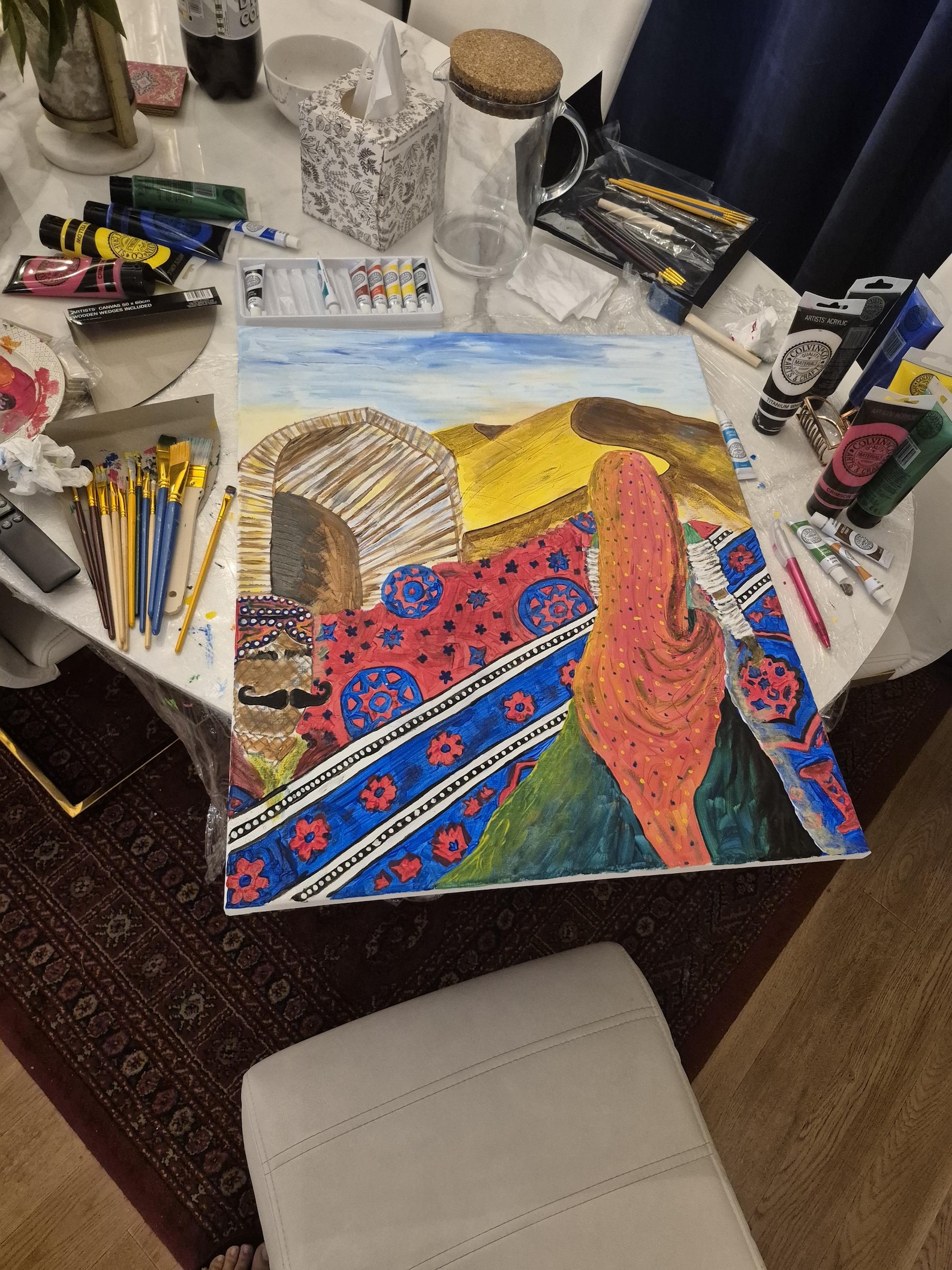 Colours of the Desert.enchanting Sindh .acryllic Painting Depicting the ...