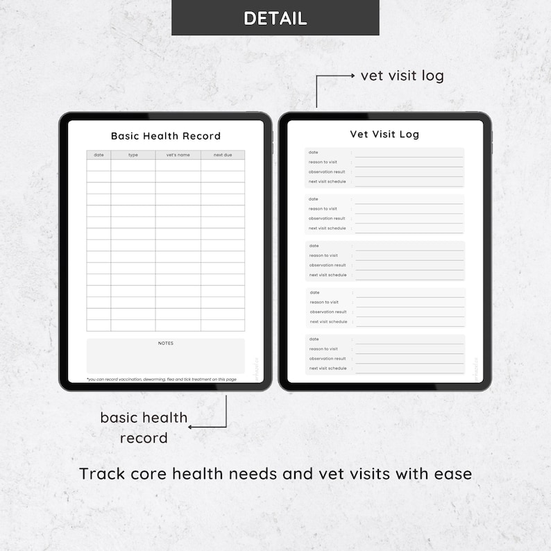 Dog Care Planner Printable: Puppy Journal & Vet Visit Log (PDF Download ...