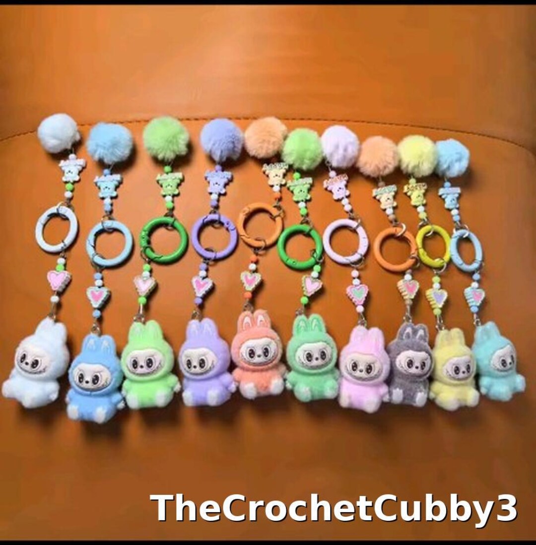 Labubu Plush Keychain, Labubu Keychain, Labubu Keychain With Name ...