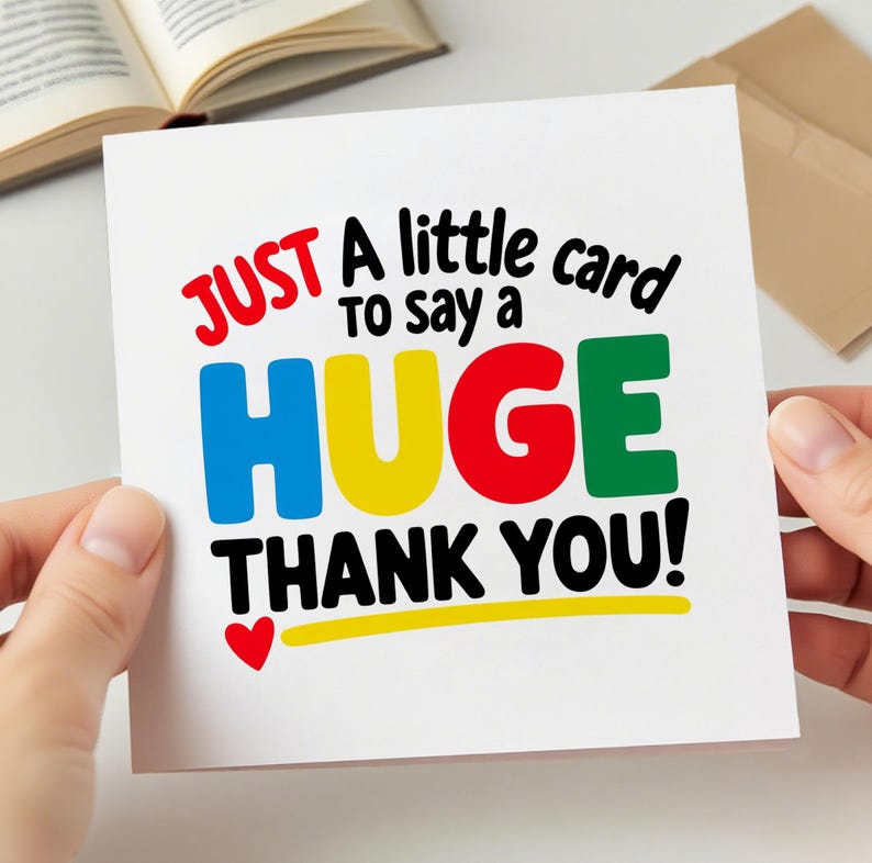 Little Card to Say A Huge Thank You, Thank You Card, Personalised Card ...