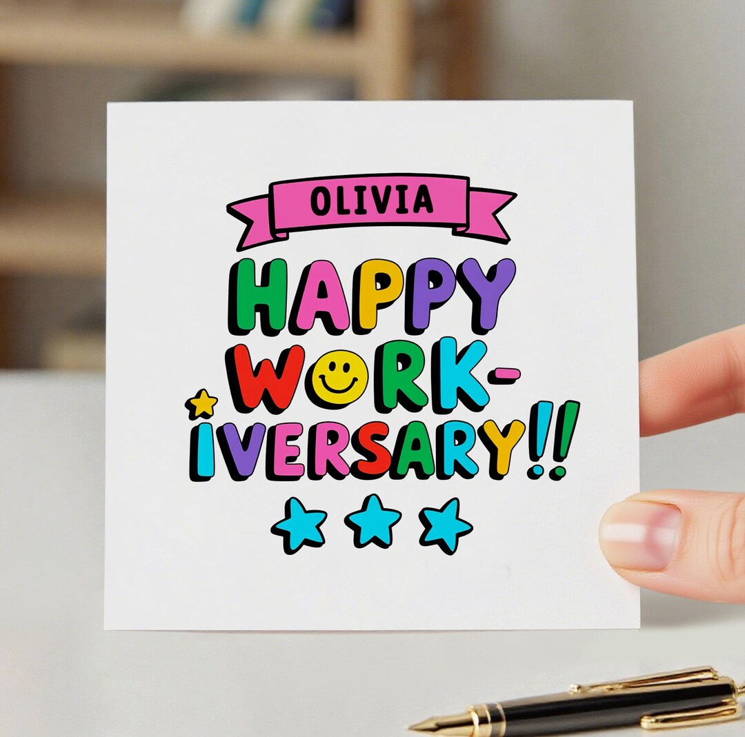 Happy Work-iversary Card, Personalised Card, Funny Work Anniversary ...