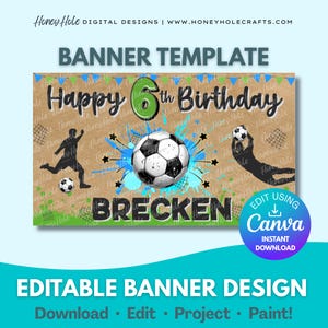 Soccer Birthday Template | Sports, Goal, Boy Party Brown Paper ...