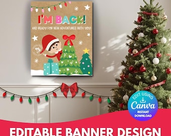 Printable Elf Arrival Banner | Editable Christmas Elf Return Sign ...