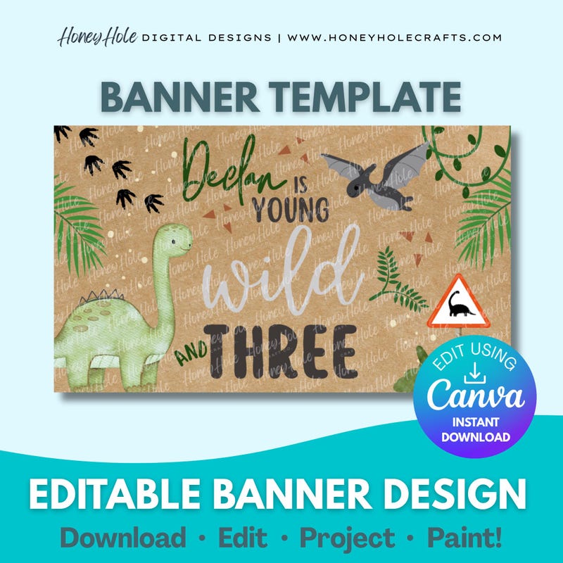 Dinosaur Banner - Etsy Australia