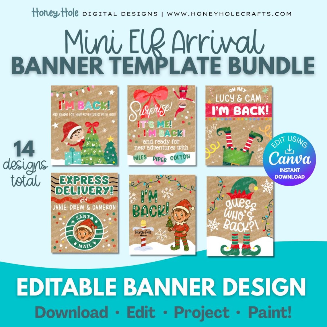 Christmas Elf Arrival Sign | Banner Template – Printable or Projectable ...