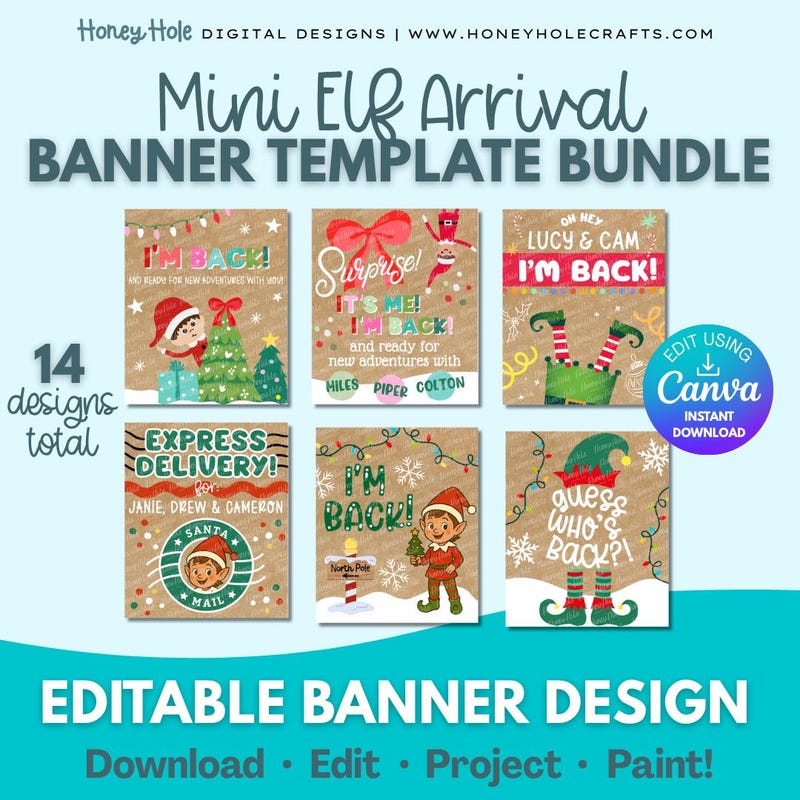 Elf Banner Template - Etsy
