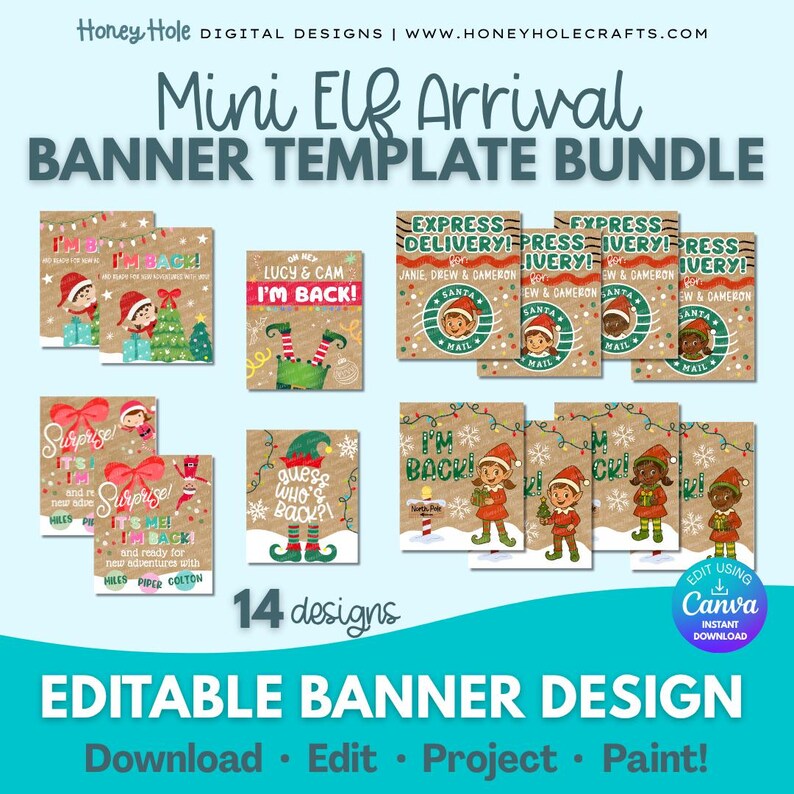 Christmas Elf Arrival Sign | Banner Template – Printable or Projectable ...