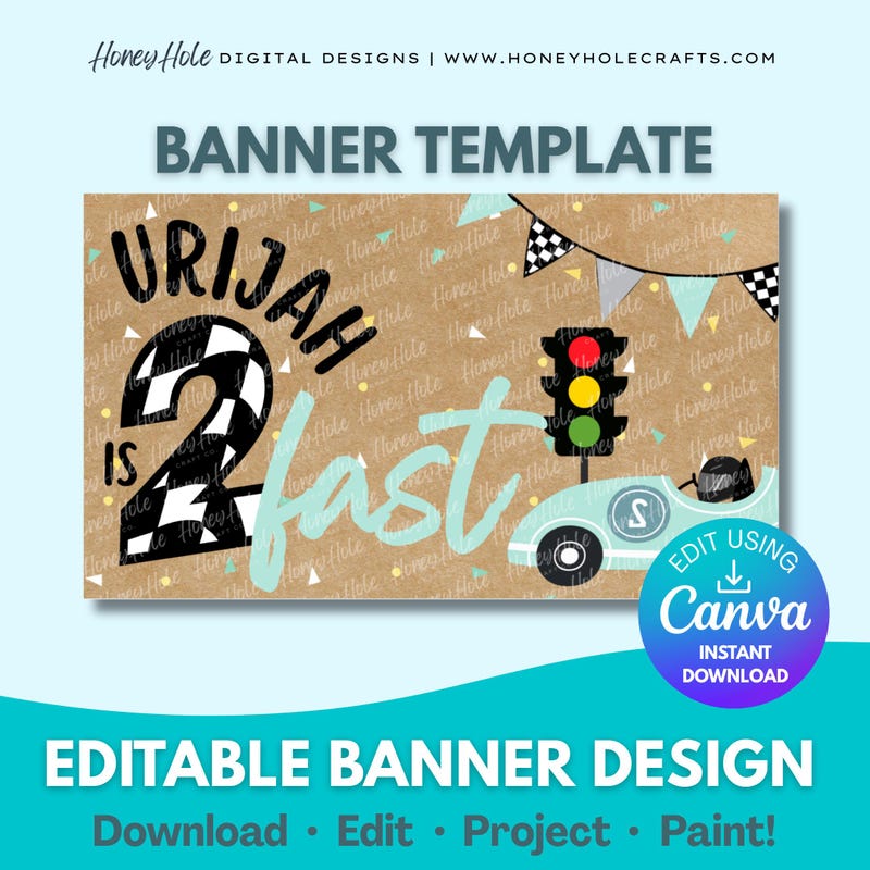 Two Fast Brown Banner - Etsy