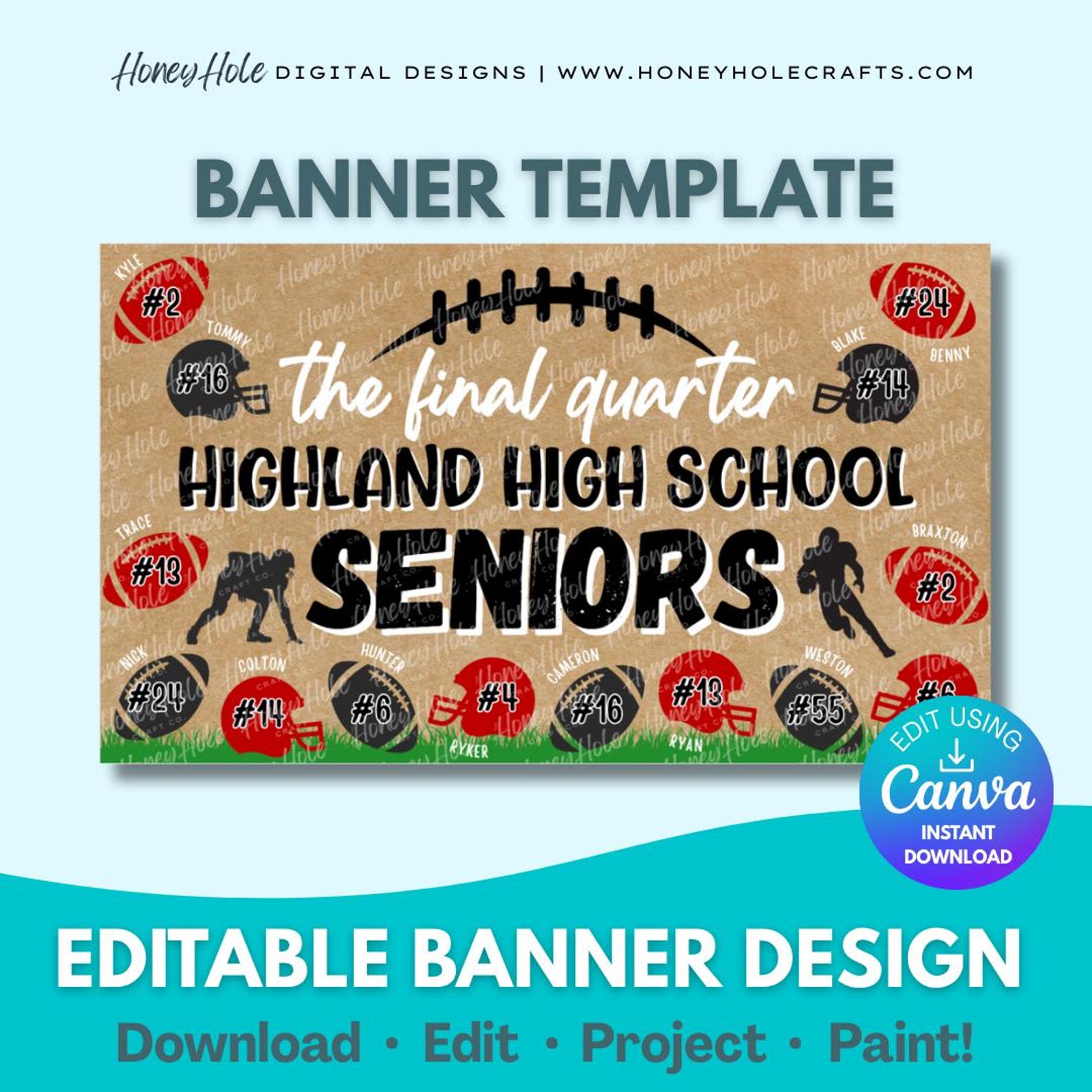 Football Senior Night Template | Sports, High School, Brown Paper ...