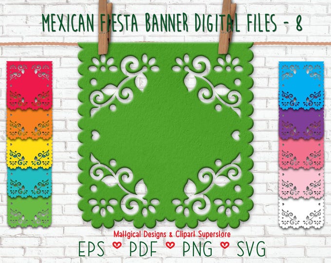 Mexican Fiesta Papel Picado Banner: Día De Los Muertos & Cinco De Mayo ...