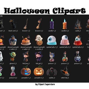 Spooky & Fun Halloween PNG Clipart - Etsy