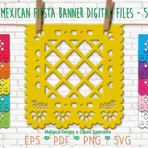 Mexican Fiesta Papel Picado Banner: Día De Los Muertos & Cinco De Mayo ...