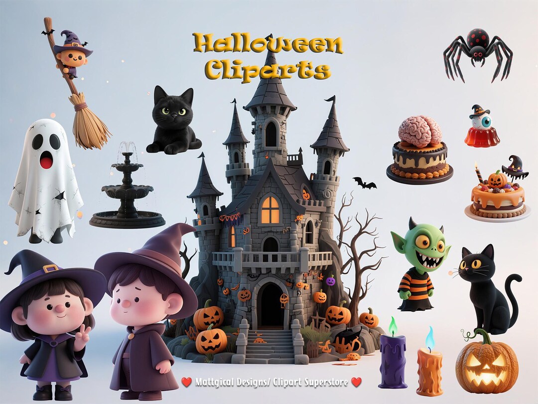 Spooky & Fun Halloween PNG Clipart - Etsy