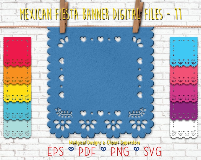 Mexican Fiesta Papel Picado Banner: Día De Los Muertos & Cinco De Mayo ...