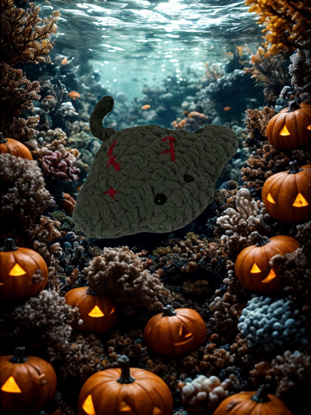Crochet Zombie Stingray Plush: Handmade Spooky Stuffed Animal - Etsy