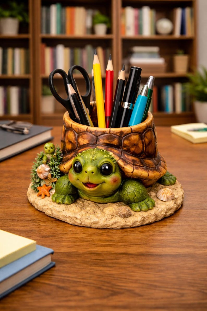 Turtle Pencil Holder (STL File) – 3D Printed Desk Organizer - Etsy Canada