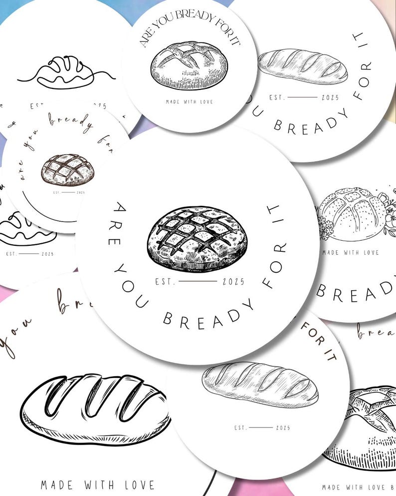 Are You Bready for It Bread Pun Sticker Sheet | Sourdough Baking Labels ...