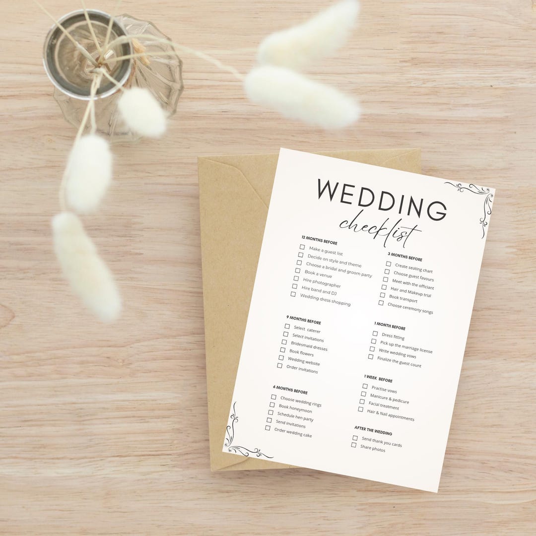 Beige Wedding Checklist | 12-month Wedding Planning Timeline | Bride to ...