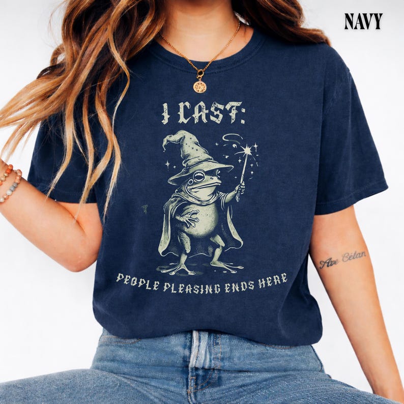 People Pleasing Ends Here T-Shirt, Frog Wizard Shirt, Funny Cottagecore ...