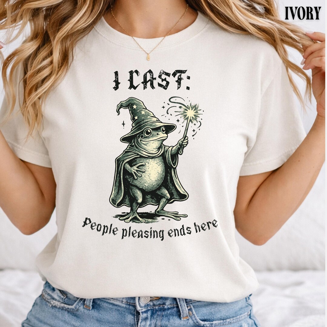 People Pleasing Ends Here T-Shirt, Frog Wizard Shirt, Funny Cottagecore ...