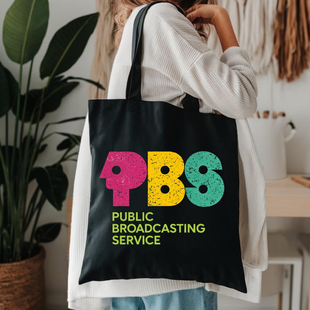 Protect PBS Logo Tote Bag, Retro Public Broadcasting Service Tote Bag ...