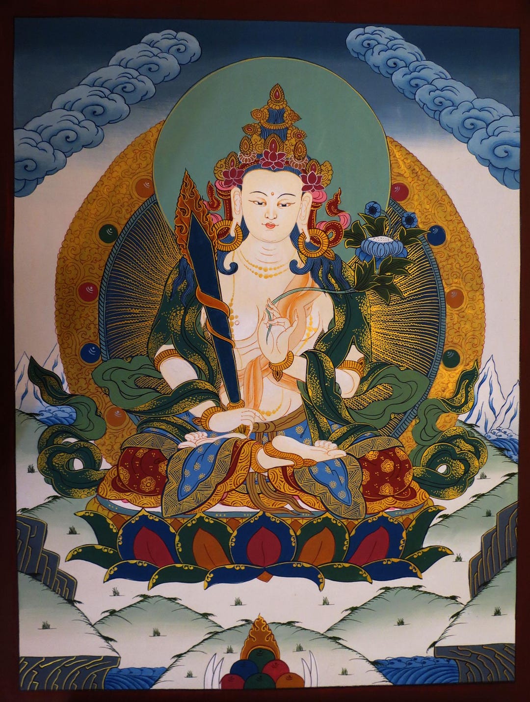 Akasagarbha Bodhisattva Thangka, Tibetan Buddhism Art - Etsy