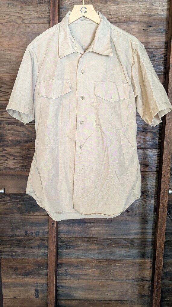 1960s US Army Men's Tropical Khaki Quarter Length Sle… - Gem