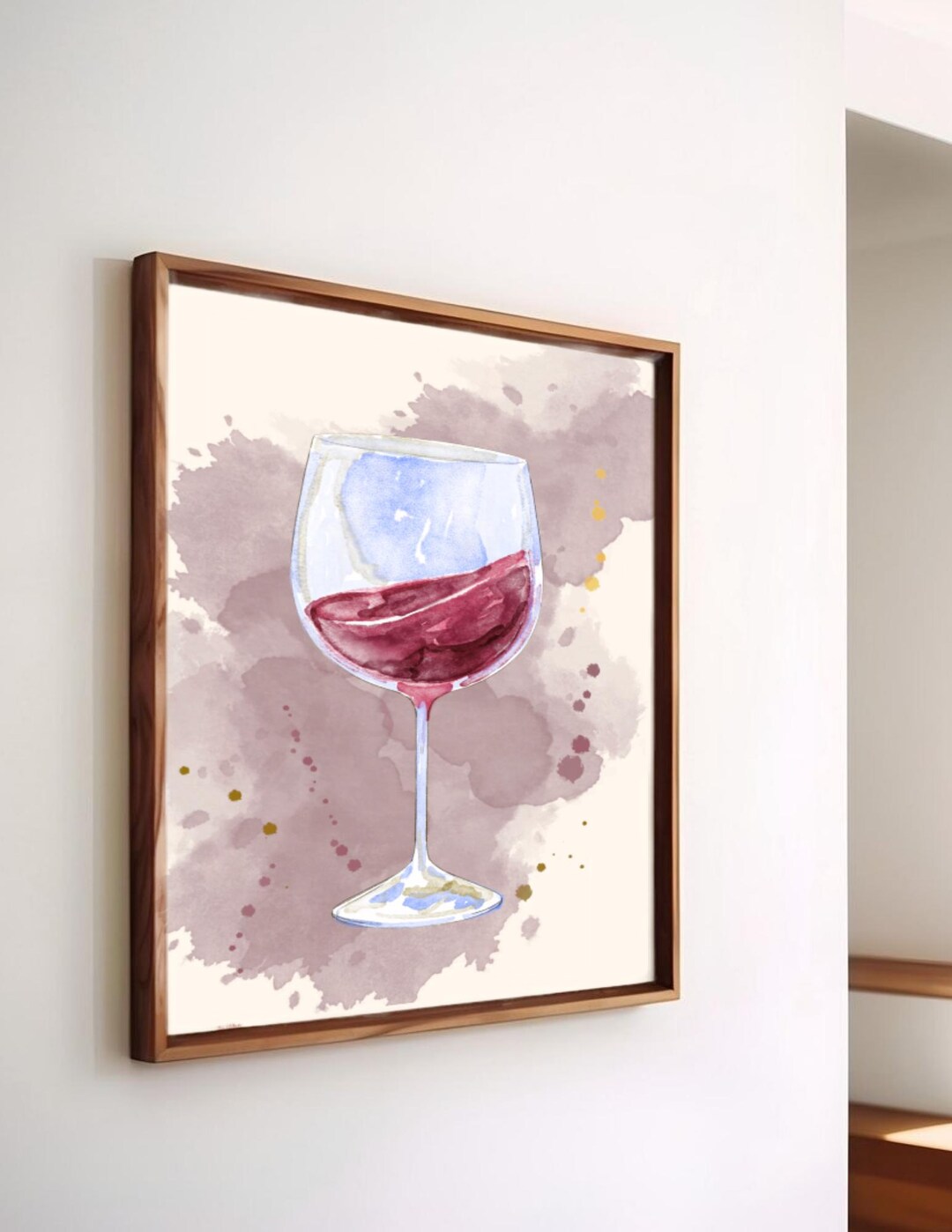 Watercolor Red Wine Glass Print | Bar Wall Art | Digital Download PNG ...