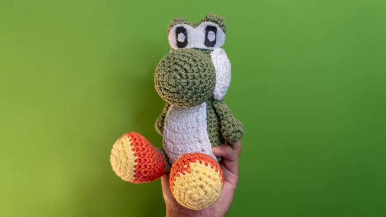 Crochet Yoshi Amigurumi, Handmade Plush Toy (7 Inches) - Etsy