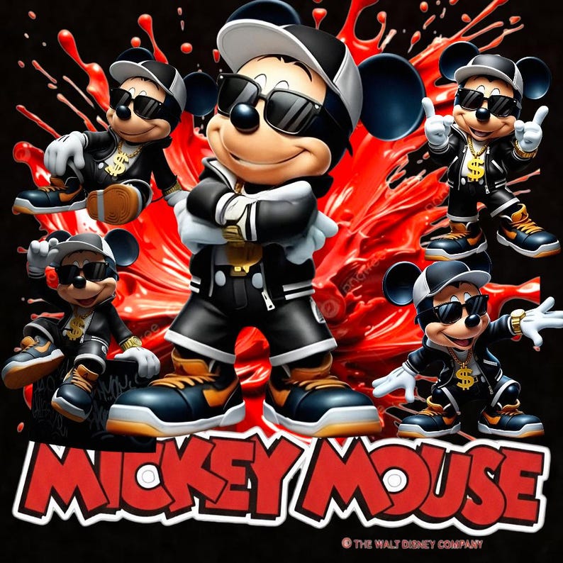 Gangster Mickey Mouse PNG Bundle | Rapper, Streetwear (digital Download ...