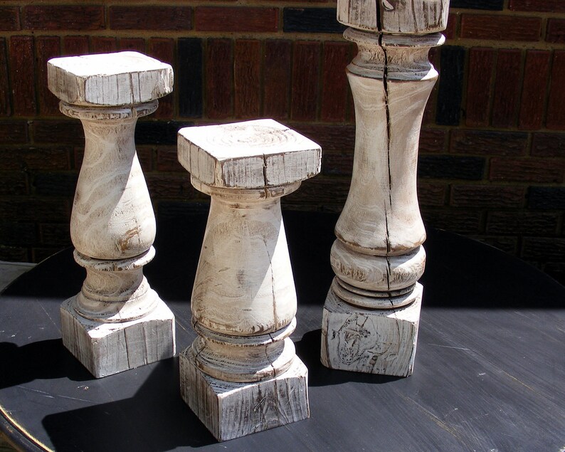 FREE Shippingsuper Chunky Balustrade Candlesticks set of 3 - Etsy