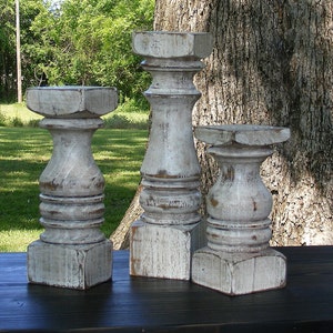 FREE Shippingbalustrade Candlesticks (set of 3) Short Handcrafted ...