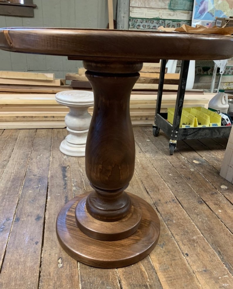 30 Inch Round Walnut Finish Ashmore Pedestal Dining Table - Etsy