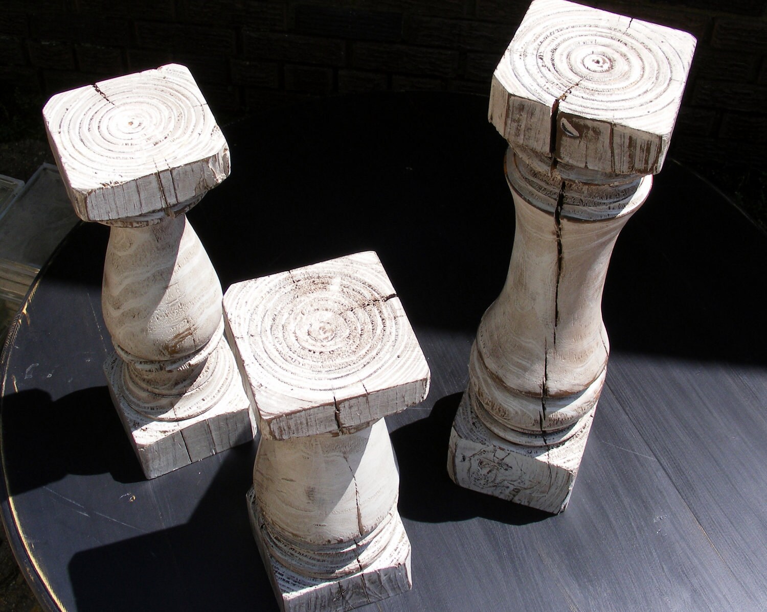 FREE Shippingsuper Chunky Balustrade Candlesticks set of 3 - Etsy