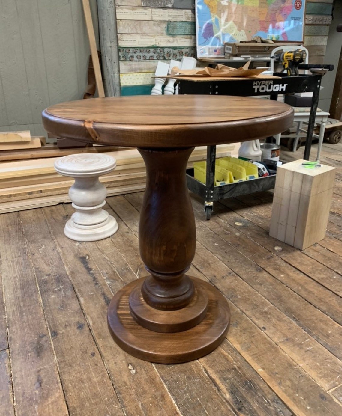 30 Inch Round Walnut Finish Ashmore Pedestal Dining Table - Etsy