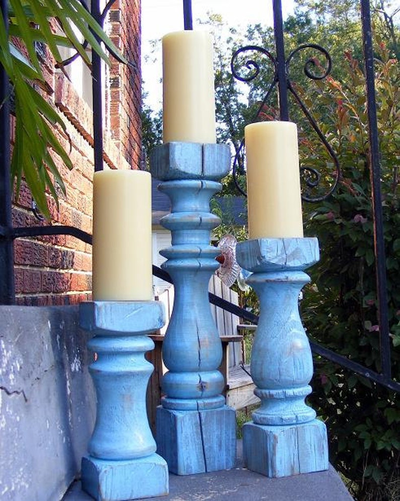 FREE Shippingfunky Balustrade Candlesticks (set of 3) Shabby Harbor ...