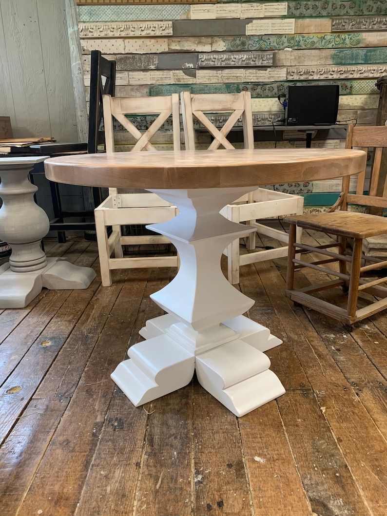 Edgewater Round Pedestal Dining Table With Solid Maple Top - Etsy