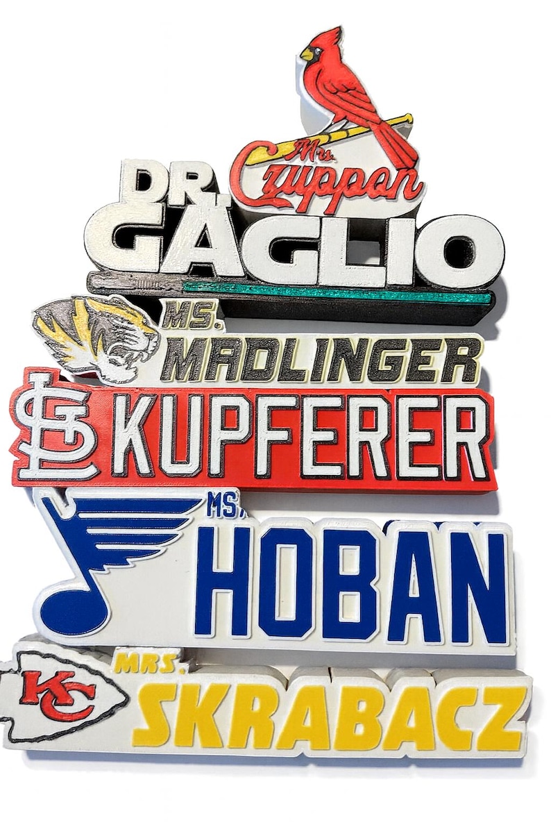 Personalized Team Logo Desk Name Plate: 3D Printed Custom Office Decor ...